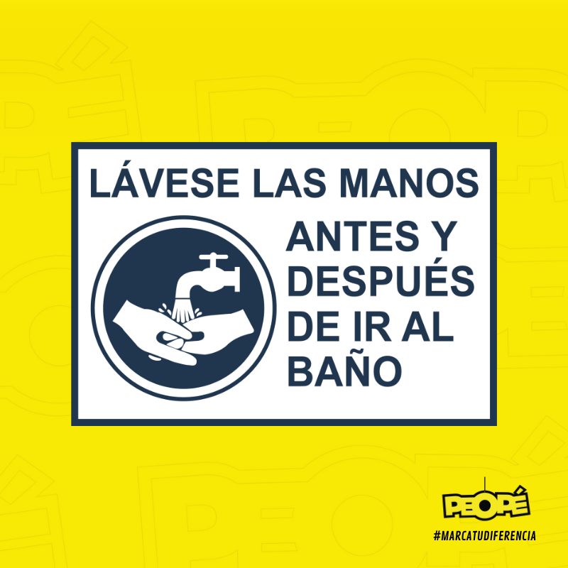 Señal Por Favor Lavarse Las Manos Antes Y Después de ir al Baño ...